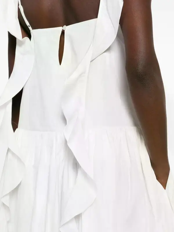 Maggie Marilyn Ruffled-trim Sleeveless Midi Dress
