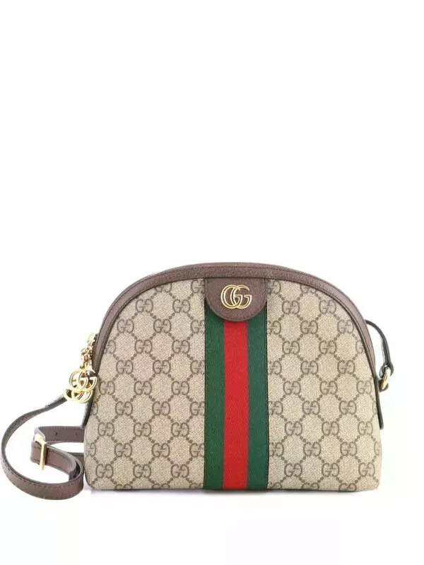 Gucci Ophidia Dome Gg Coated Canvas Small Shoulder Bag - Brown