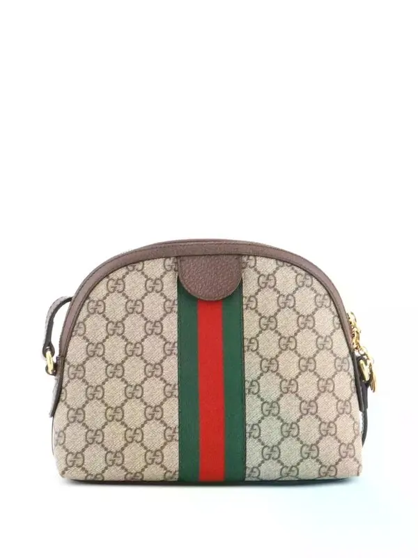 Gucci Ophidia Dome Gg Coated Canvas Small Shoulder Bag - Brown