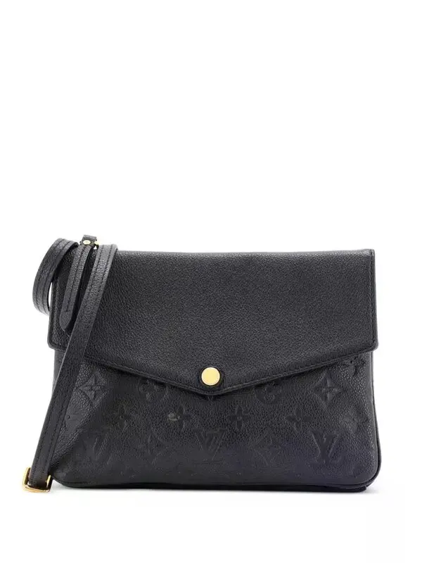 LOUIS VUITTON Twice Handbag Monogram Empreinte Leather Crossbody Bag - Black