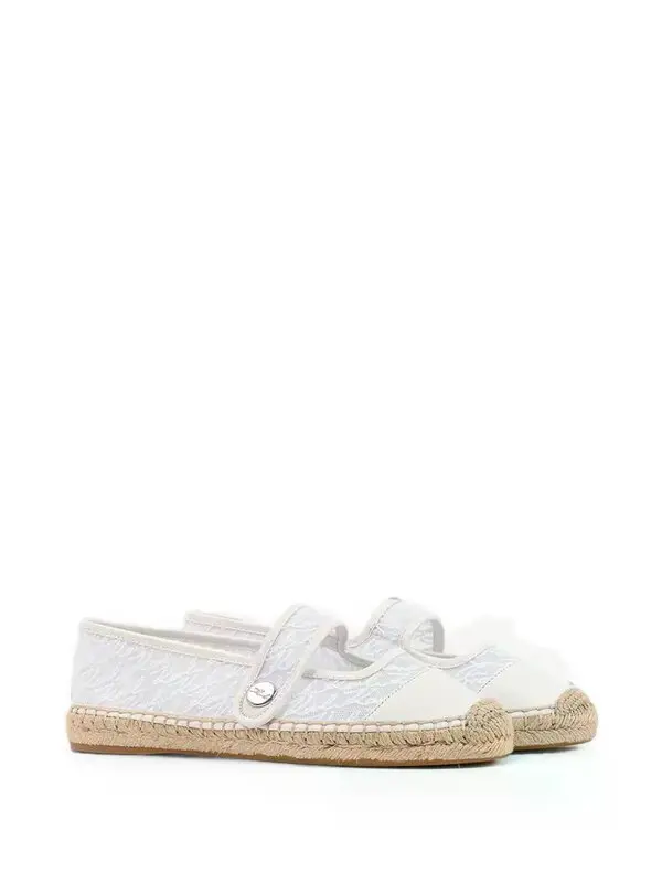 Karl Lagerfeld Monogram-embroidered Mary Jane Espadrilles