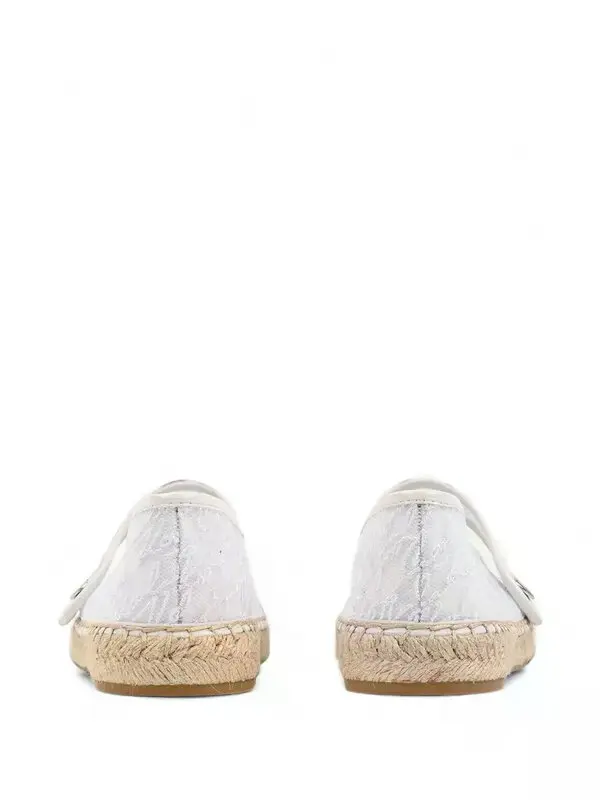 Karl Lagerfeld Monogram-embroidered Mary Jane Espadrilles