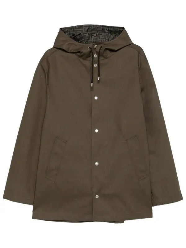 Fendi Mackintosh Fabric Parka With Ff Lining