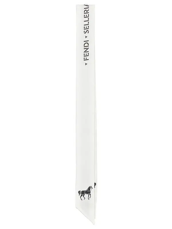 Fendi Silk Bandeau With Saddle Print - White