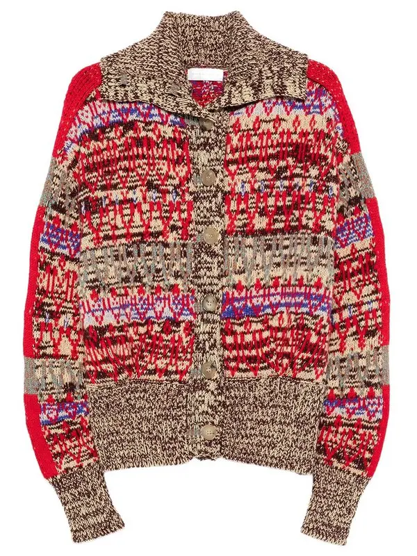 Dries Van Noten Oversized Jacquard Wool Cardigan