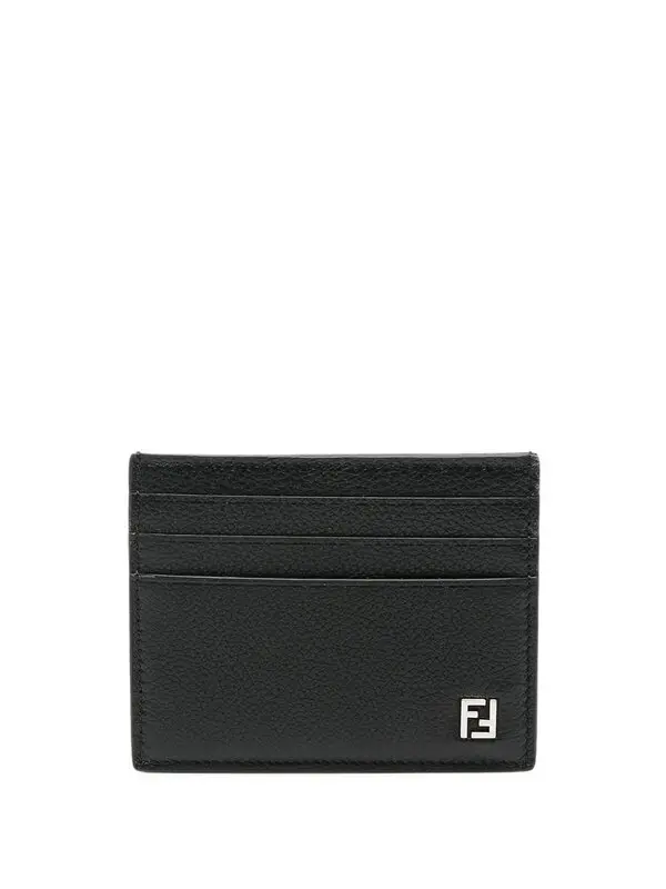 Fendi Ff Grain Leather Card Holder - Black