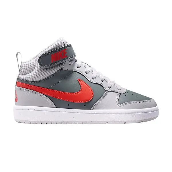 Nike Court Borough Mid 2 Gs 'smoke Fog White Picante Red - Grey