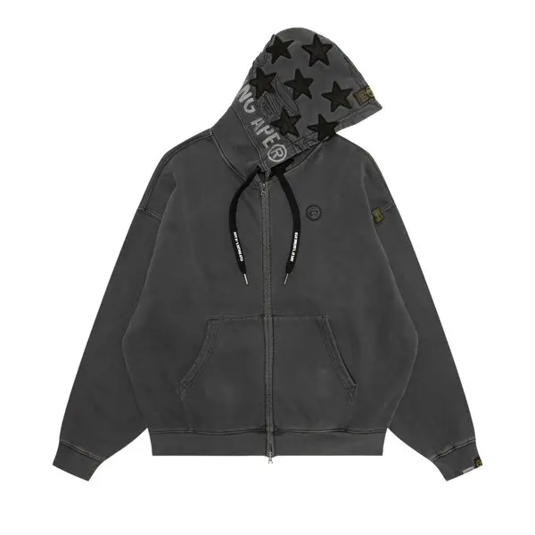AAPE Moonface Star Hooded Zip-up Sweatshirt /light