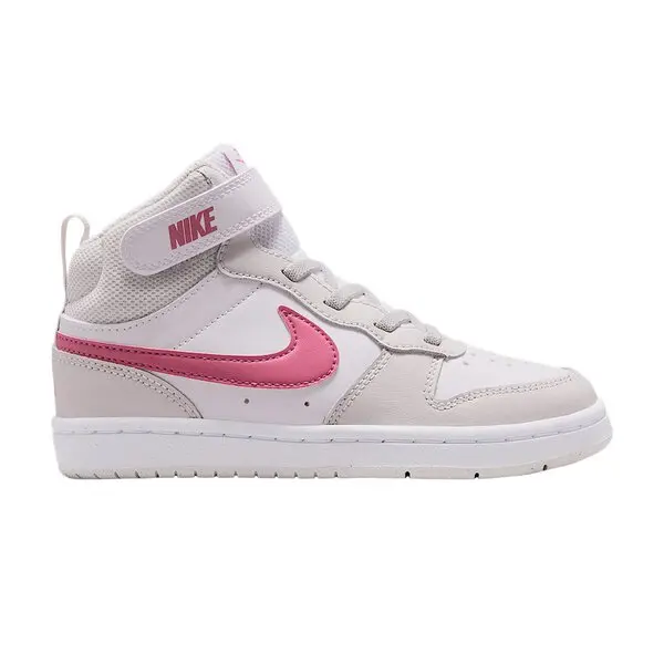 Nike Court Borough Mid 2 Ps Vast Grey Peony - White