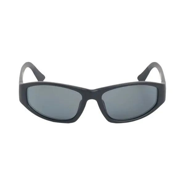 StÜssy Leslie Sunglasses 'matte Rubber/blue Mirror Lens - Black