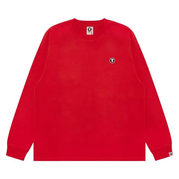 AAPE Moonface Logo Long Sleeve Tee /red