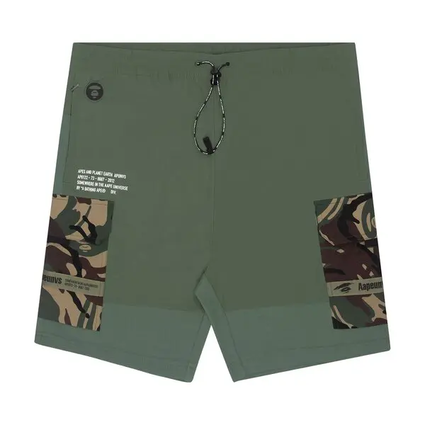 AAPE Moonface Printed Sweat Shorts 'khaki