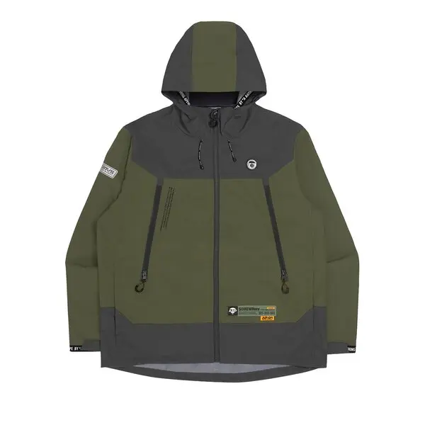 AAPE Moonface Hooded Utility Jacket 'khaki/dark