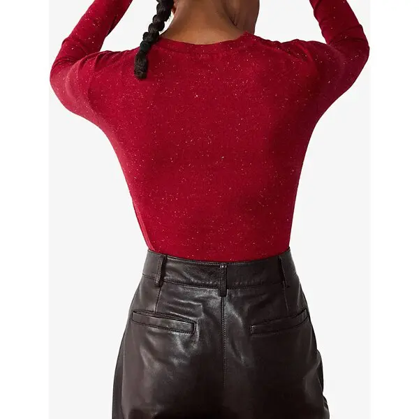 Whistles Annie Sparkle Crewneck Woven Top
