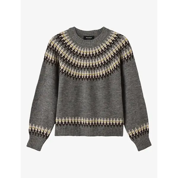 Whistles Fairisle Detail Knit Wool-blend Jumper