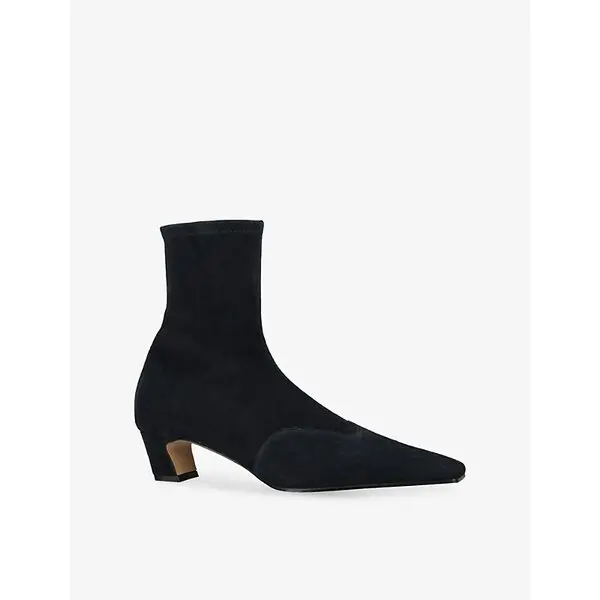 Khaite Nevada 40 Suede Heeled Ankle Boots