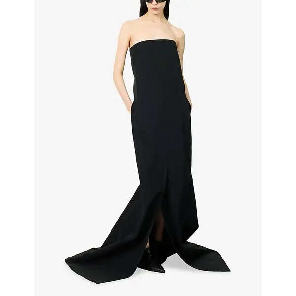Rick Owens Strapless Sheath Woven Maxi Dress