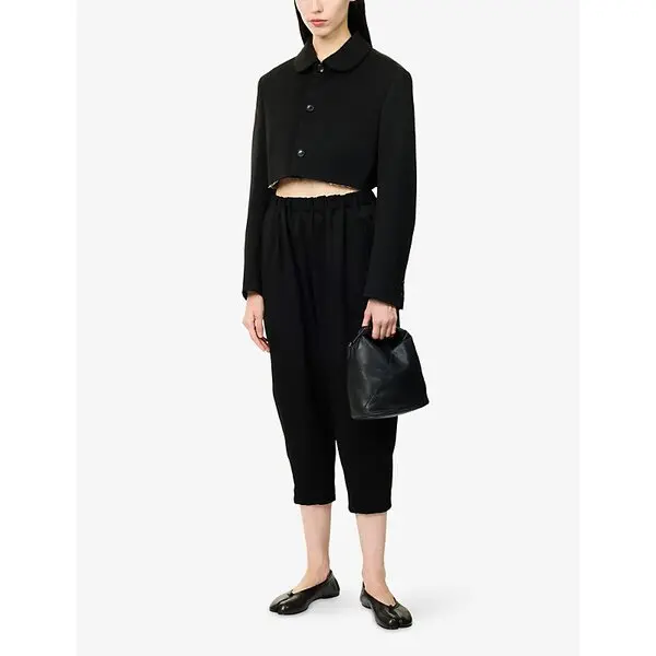 Comme Des Garçons Wide Tapered Leg Wool Trousers