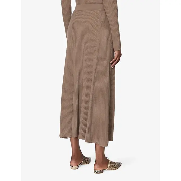 JOSEPH Hallie Rib Merino-wool Blend Midi Skirt