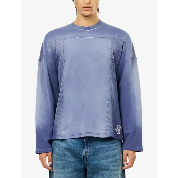 BRAIN DEAD Panelled Long-sleeve Cotton T-shirt