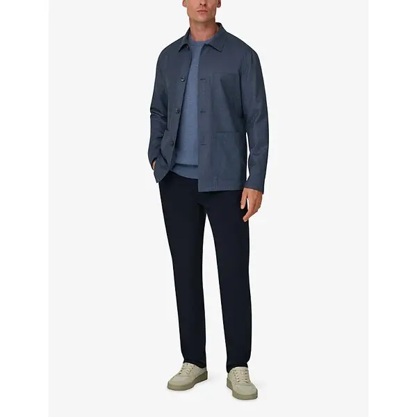 Boggi Milano Collared Patch-pocket Wool Shacket