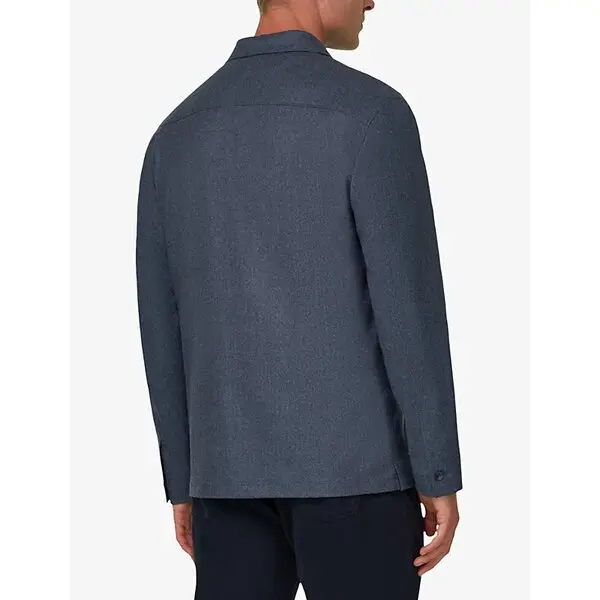 Boggi Milano Collared Patch-pocket Wool Shacket