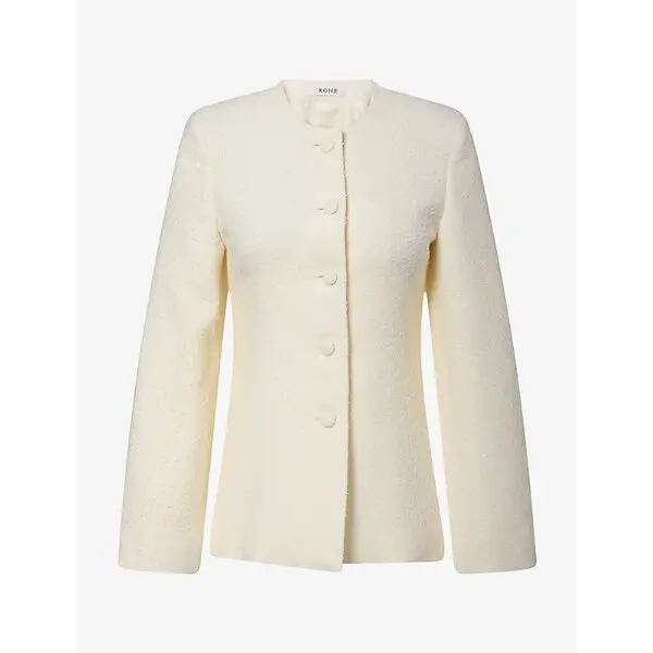 ROHE FRAMES Boucle Shaped Wool-blend Blazer - Cream