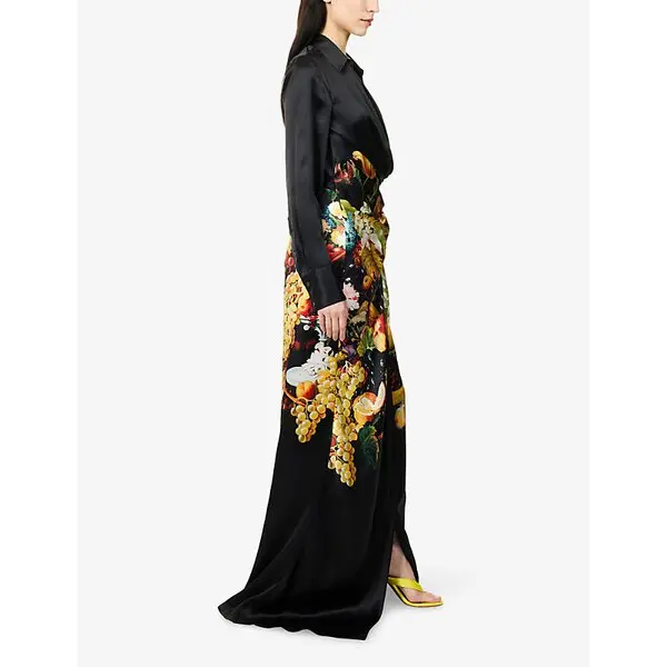 Dries Van Noten Dadea Floral Wrap Silk Maxi Dress