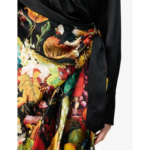 Dries Van Noten Dadea Floral Wrap Silk Maxi Dress