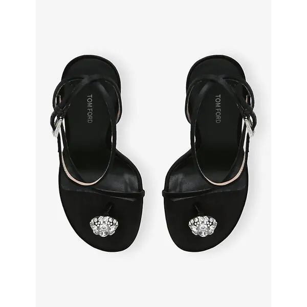 TOM FORD Cassia Crystal-stone Satin Heeled Sandals