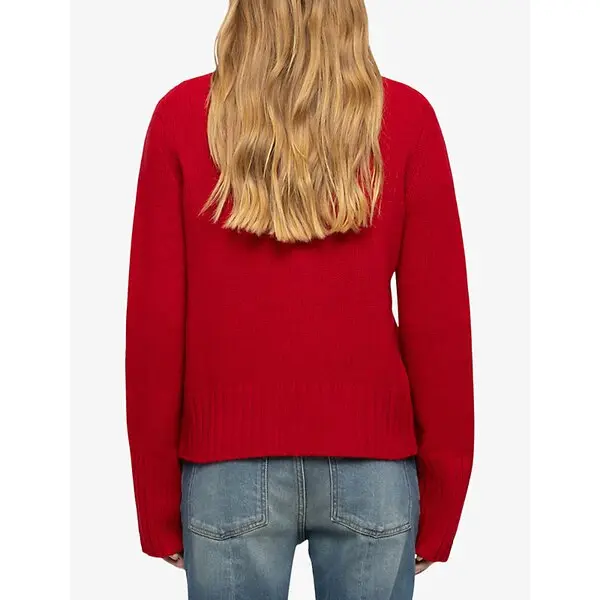 Zadig&Voltaire Malty Face-motif Merino-wool Jumper - Love
