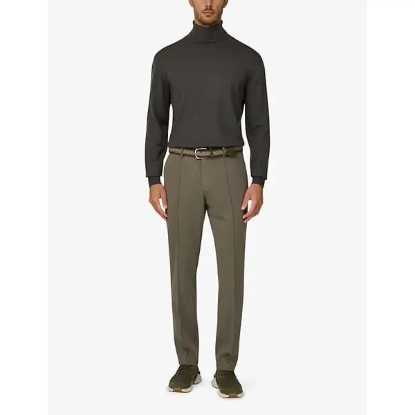 Boggi Milano Straight-leg Regular-fit Stretch-cotton Trousers
