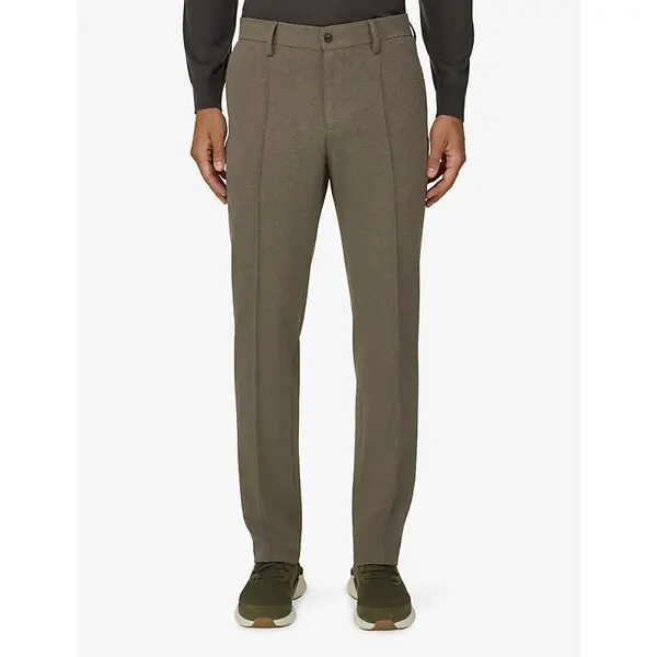 Boggi Milano Straight-leg Regular-fit Stretch-cotton Trousers
