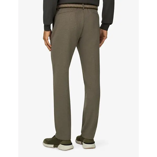 Boggi Milano Straight-leg Regular-fit Stretch-cotton Trousers