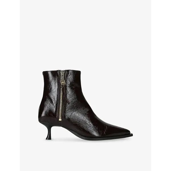 GANNI Ana Faux-leather Heeled Ankle Boots