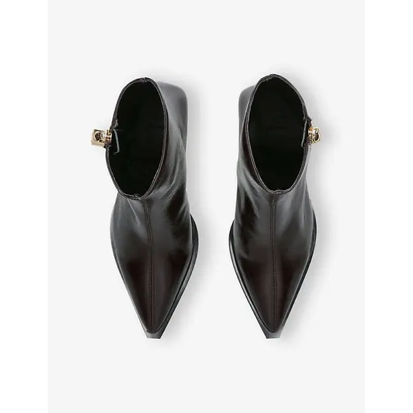 GANNI Ana Faux-leather Heeled Ankle Boots