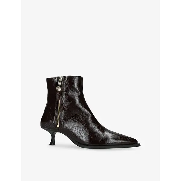 GANNI Ana Faux-leather Heeled Ankle Boots