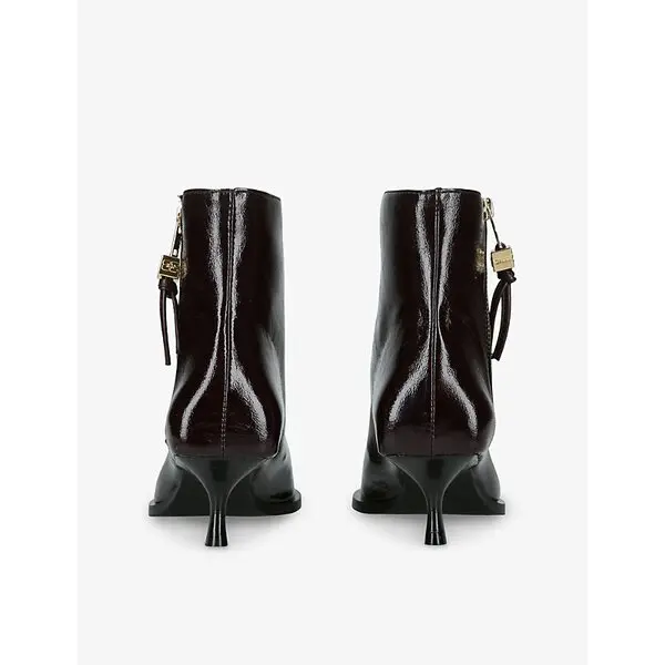 GANNI Ana Faux-leather Heeled Ankle Boots