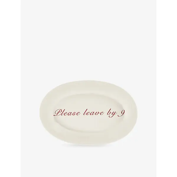 ANNA + NINA Please Leave 9 Stoneware Serving Platter