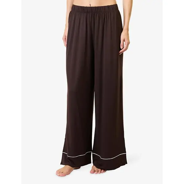 Lounge Elasticated-waist Stretch-woven Pyjama Bottoms