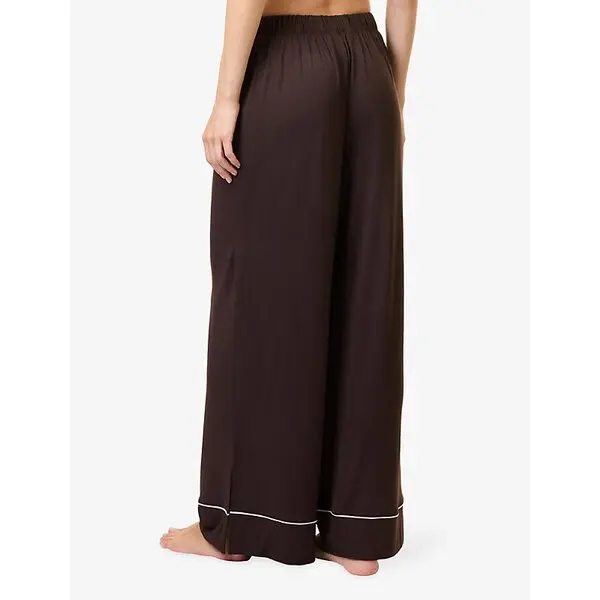 Lounge Elasticated-waist Stretch-woven Pyjama Bottoms