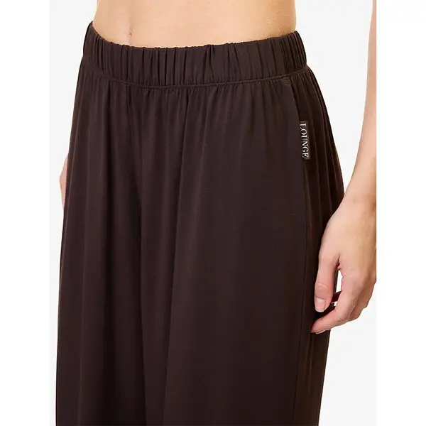 Lounge Elasticated-waist Stretch-woven Pyjama Bottoms
