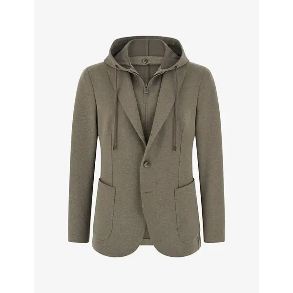 Boggi Milano Tailored Removable-bib Stretch Cotton-blend Blazer
