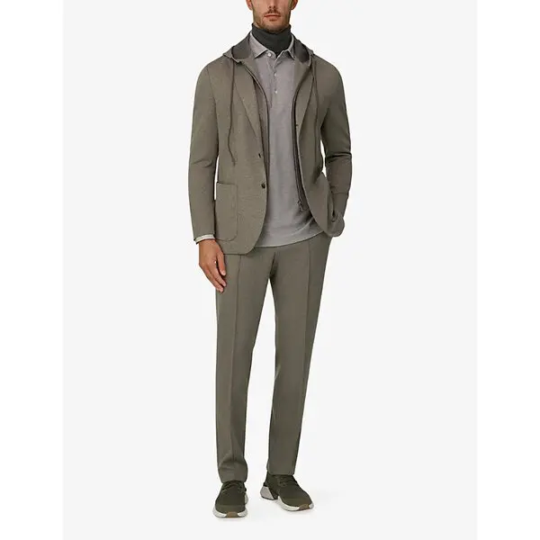 Boggi Milano Tailored Removable-bib Stretch Cotton-blend Blazer