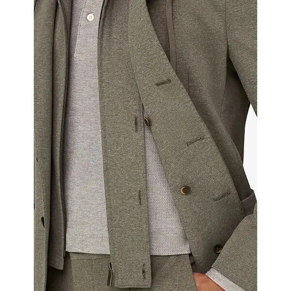 Boggi Milano Tailored Removable-bib Stretch Cotton-blend Blazer