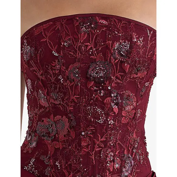 House Of Cb Samina Embellished Strapless Woven Maxi Dress L