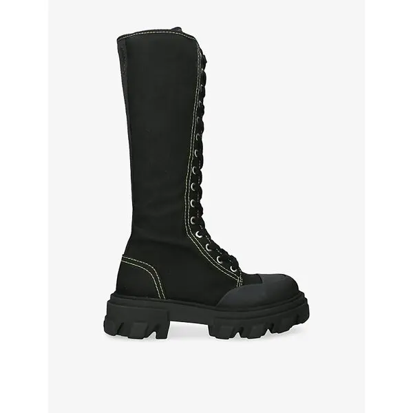 GANNI Trail Canvas Knee-high Boots - Black