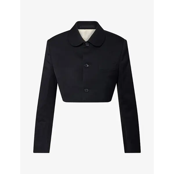 Comme Des Garçons Cropped Tailored Wool Jacket