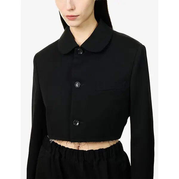 Comme Des Garçons Cropped Tailored Wool Jacket