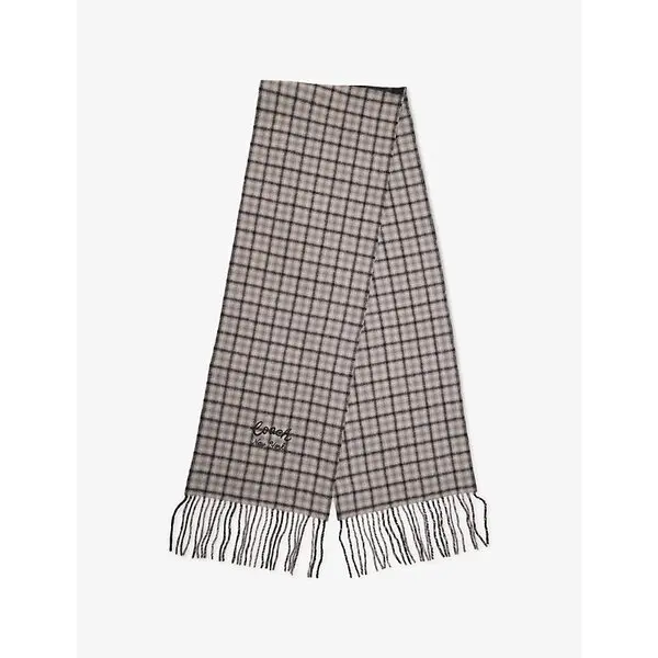 COACH Patchwork Plaid Wool Scarf